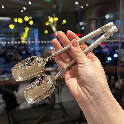 Stainless Steel Thickened Korean Square Spoon Large Round Spoon Soup Spoon Kitchen Accessories