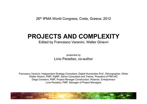 projectsandcomplexity from theory to tools ipma 2012 pdf