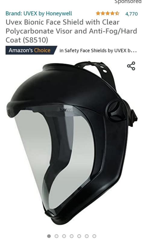 Made In Usauvex Bionic Face Shield Clear Antifog Polycarbonate Visor