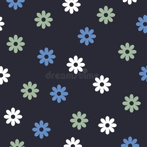 Modern Daisy Floral Pattern For Wallpaper Wall Art Social Media Digital Print Stock Vector