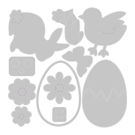 Sizzix Thinlits Dies Basic Easter Shapes By Olivia Rose 666108 Etsy