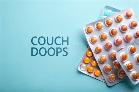 Cough Drops Blisters On Light Blue Background Stock Illustration