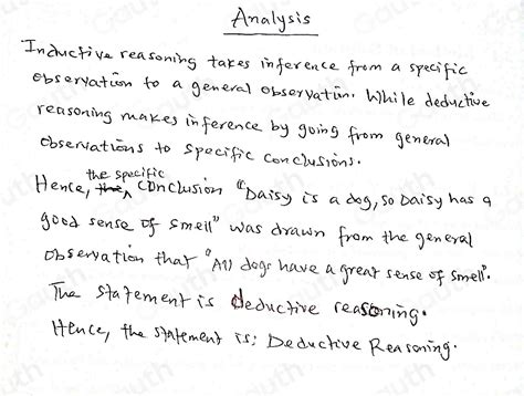 solved is the statement below inductive or deductive reasoning all
