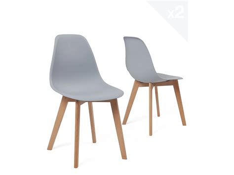 Lot 2 Chaises De Cuisine Scandinaves Design Siège Plastique Souple