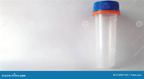 Clean Empty Plastic Fecal Test Tube With Screw On Lid Specimen Stool Collection Container For