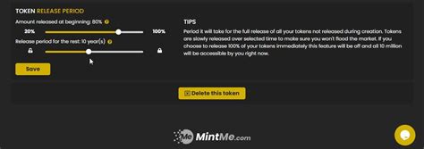 How To Set The Token Release Period Mintme