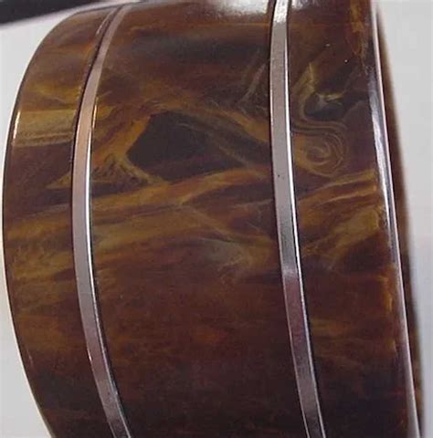 Wide Bakelite Bangle Bracelet Gem