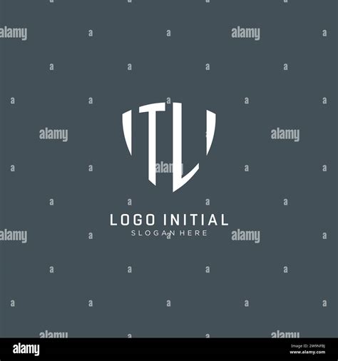 Initials Tl Logo Shield Guard Shape Creative Logo Design Concept Vector Graphic Stock Vector