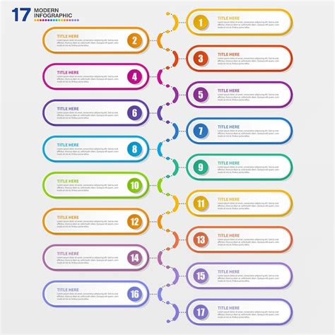 Premium Vector Infographic Template With 17 Steps Process Or Options