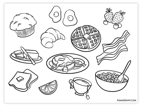 Breakfast Food Coloring Pages