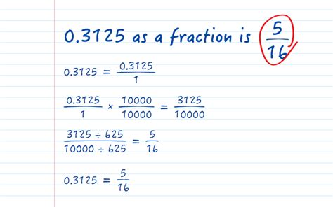0 3125 as a fraction decimal to fraction