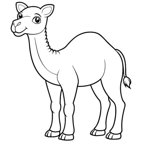 Cute Camel Vector Line Art Premium Ai Generated Vector