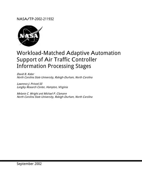 Pdf Workload Matched Adaptive Automation Support Of Air Traffic Controller Information