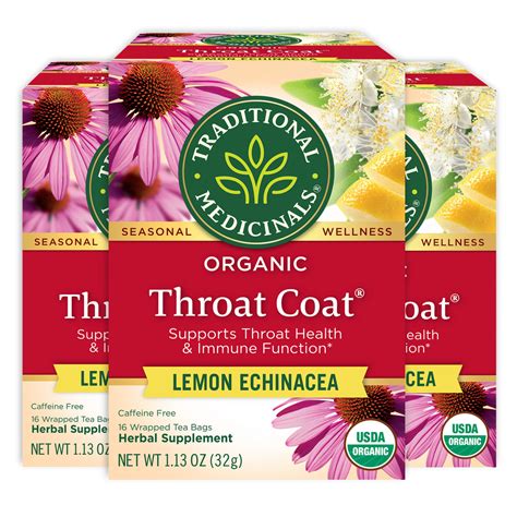 Throat Coat® Lemon Echinacea Tea Traditional Medicinals
