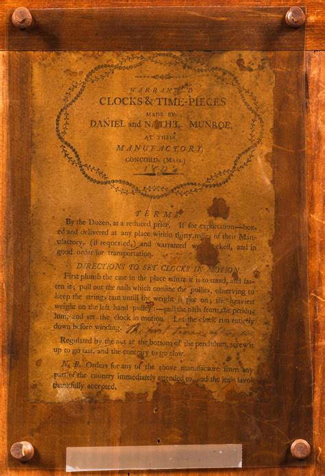 Bonhams Skinner Daniel And Nathaniel Munroe Labeled Mahogany Tall Clock