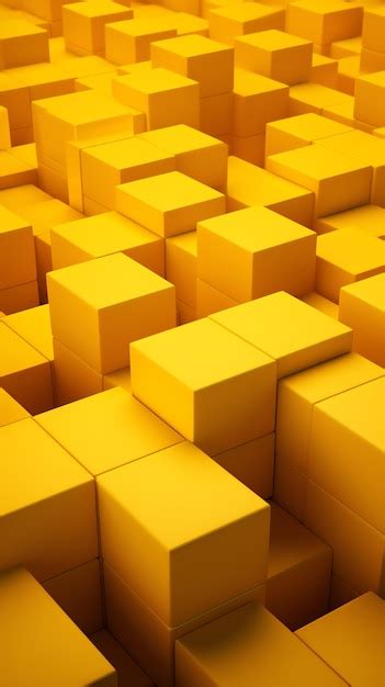 Premium Photo A Group Of Yellow Cubes