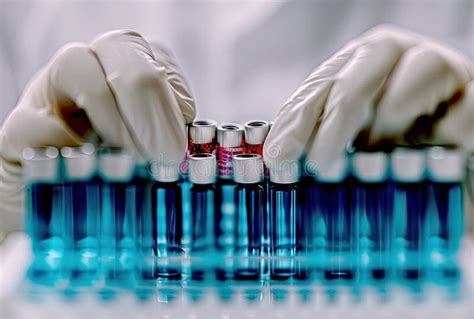 Laboratory And Science Experiments Chemical Hand Taking A Sample Tube For Analysis In