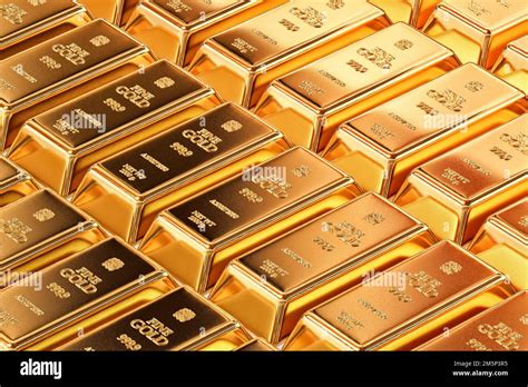 Pure Gold Bullion Bars In Bank Vault Storage 1kg 9999 Fine Gold Bar