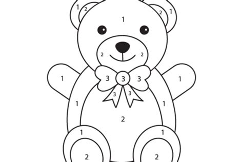Teddy Bear Color By Number Coloring Page Colorfillo