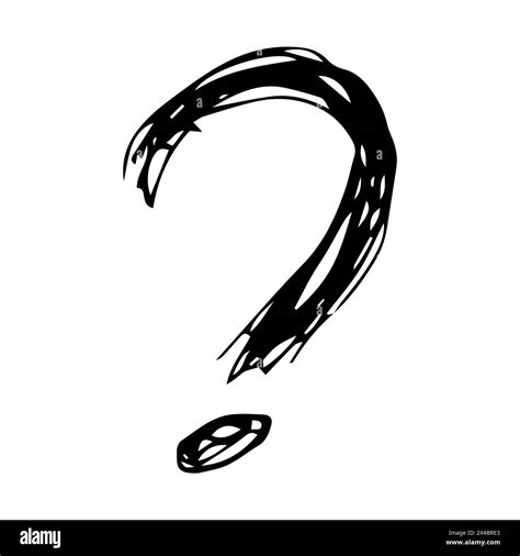 Hand Drawn Question Mark Symbol Black Sketch Question Mark Symbol On White Background Stock