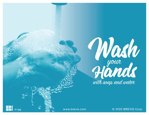Wash Your Hands With Soap And Water Poster Brevis