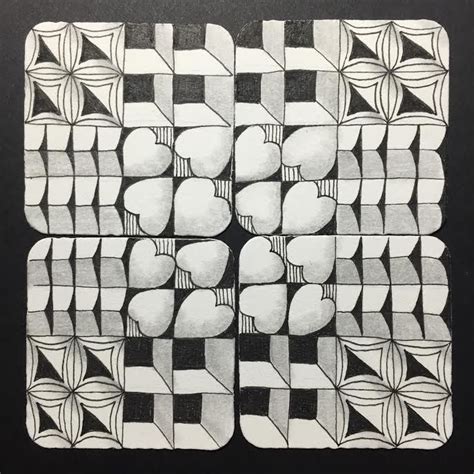 Geometric Zentangle Pattern Drawing