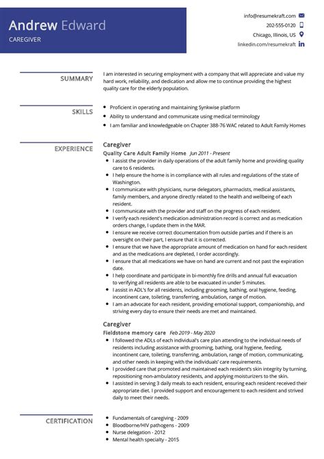 Caregiver Resume Example In 2026 Resumekraft