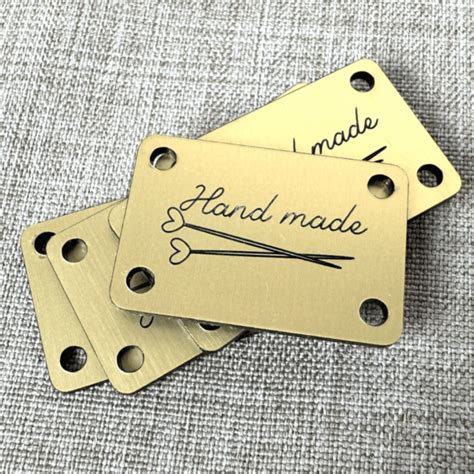 5 étiquettes Labels Rectangles 30x20 Mm Hand Made Collection Tricot Lou Passion