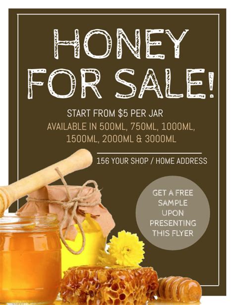 Honey For Sale Flyer Template Postermywall