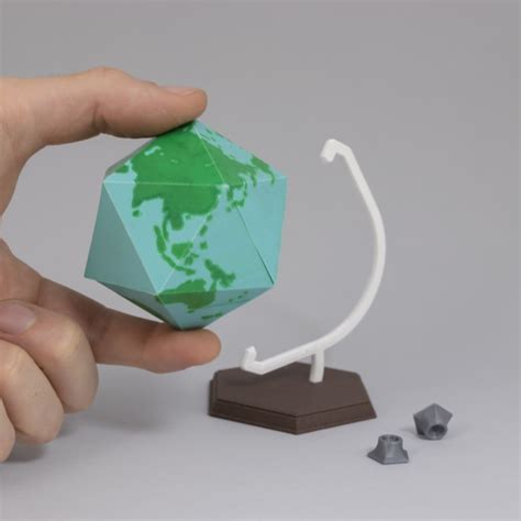 3d Printable Icosahedron Earth Folding Polyhedra By Devin Enrique Büchele De Montes