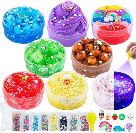Slime Variety Pack Different Textures 8 X 100ml Slimes Kit Includes