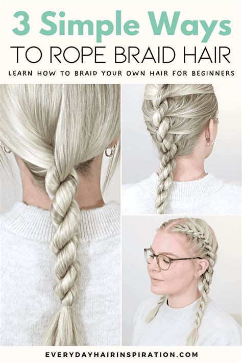 Easy Twisted Braid Rope Braid For Beginners Everyday Hair Inspiration