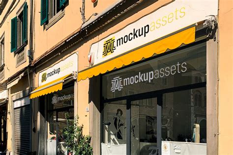 Store Facade Signage And Windows Mockup Design A Lot