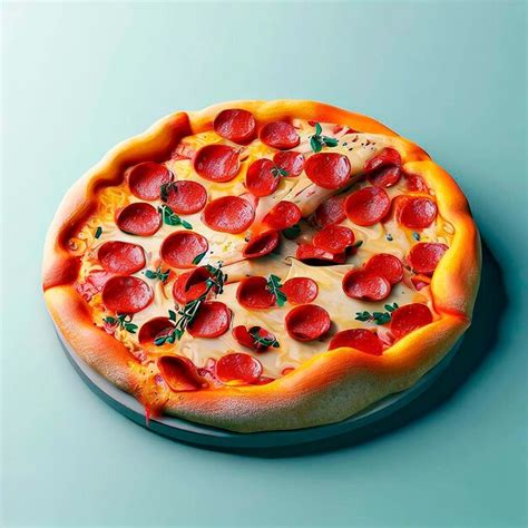 Closeup Of A Pepperoni And Cheese Pizza Premium Ai Generated Image