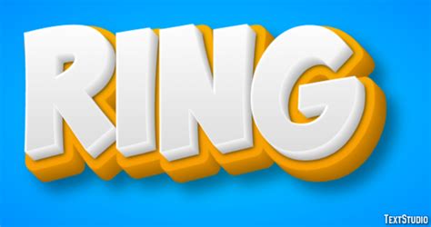 Ring Yellow White 3d Text Effect Generator