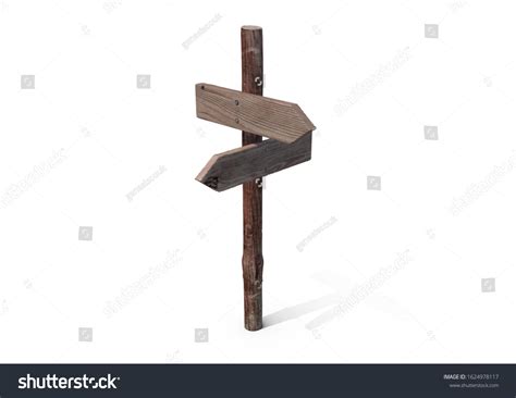 Blank Wood Sign Board Isolated 3d Stock Illustration 1624978117