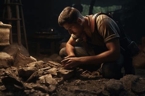Premium Photo A Passionate Archaeologist Excavating Ancient Arti 00166 00
