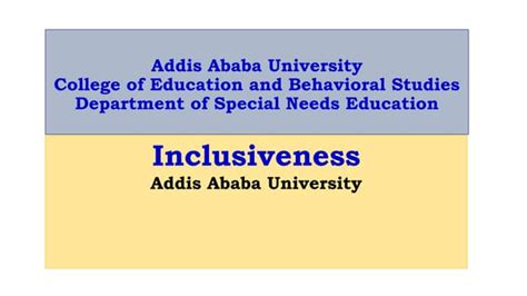 Chapter 3 Inclusivenessppt Inclusiveness Freshman Course Ethiopia Ppt