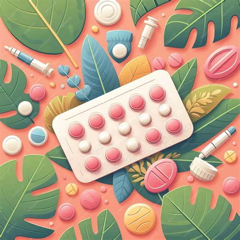 Birth Control Pills Vector Illustration Premium Ai Generated Vector