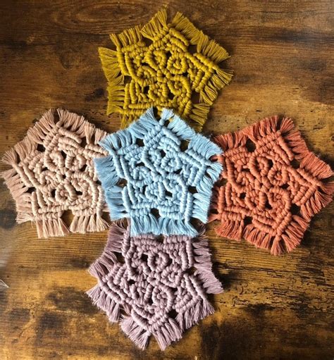 Handmade Macrame Coaster Folksy