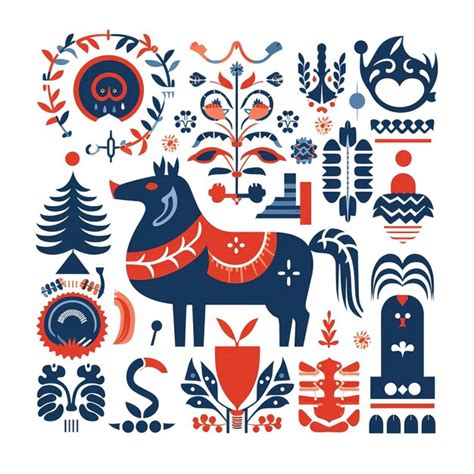 Premium Photo Finnish National Pattern