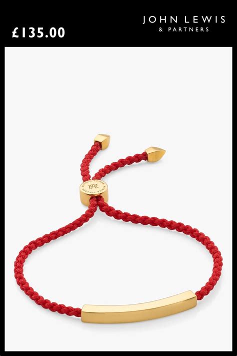 Monica Vinader Linear Friendship Bracelet Red Gold Red Bracelets