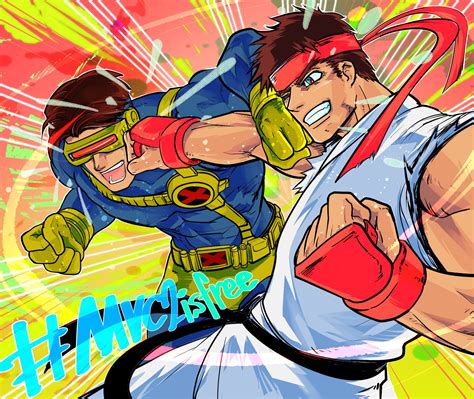 Ryu And Cyclops Street Fighter And 5 More Drawn By Nishi24 Hiroki