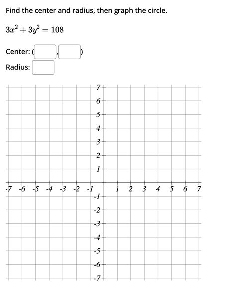 Solved 11 Find The Center And Radius Then Graph The Chegg Com
