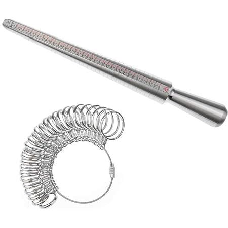 Katoom Medidor De Anillos 8pcs Medición De Metal Dedo Conjunto De