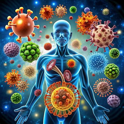 A Picture Of A Man With A Lot Of Bacteria And The Word Bacteria