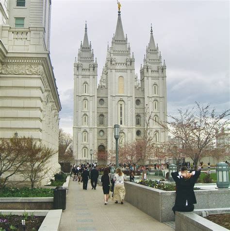 People In The Courtyard Of The Salt Lake Temple Salt Lake City Utah