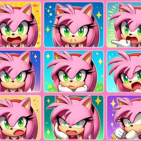Amy Rose Face Expressions By Rainbowsonicart On Deviantart