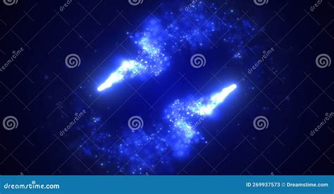 Abstract Blue Energy Lines And Cyclic Circles With Magic Bokeh From