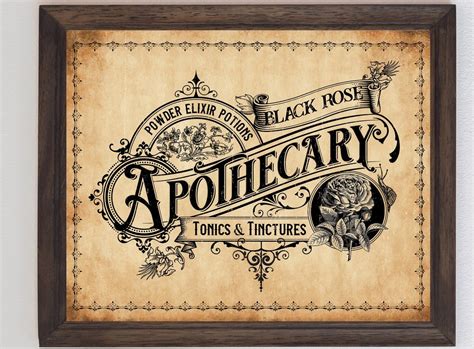 Personalized Apothecary Sign Printable Witch Decor Unique Home T